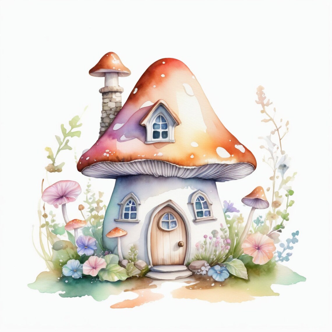 Fairy Mushroom House Clipart | Forest Fairy Clipart | Commercial Use ...