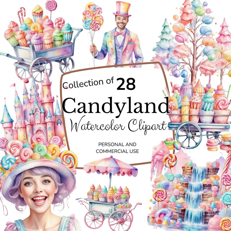 Candyland Clipart Sweets Clipart Candy Graphics Rainbow Candy Candy ...