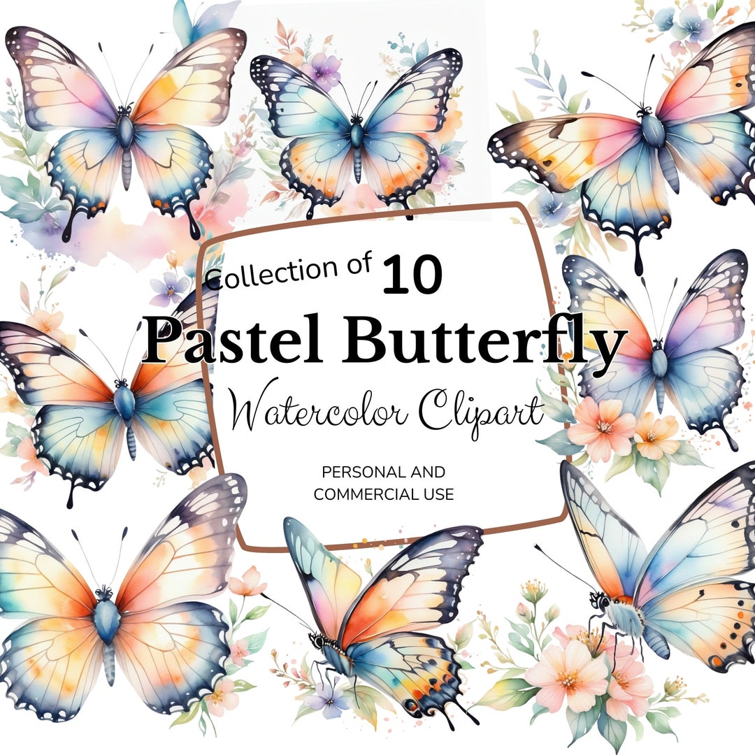 Pastel Butterfly Clipart | Spring Clipart | Transparent Images ...