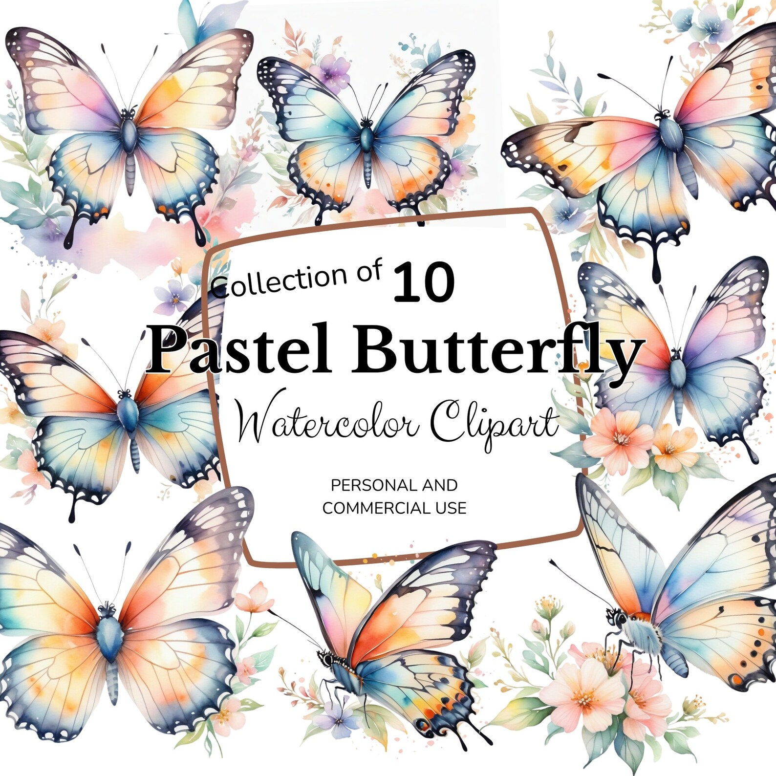 Pastel Butterfly Clipart | Spring Clipart | Transparent Images ...