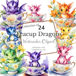 Teacup Dragon Collection | Clipart Dragon Clipart | Fantasy Dragon ...
