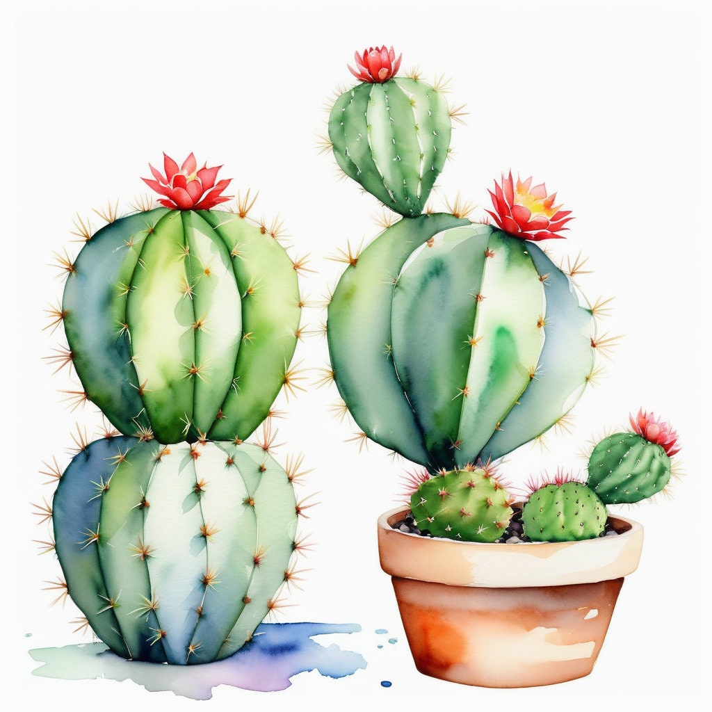 Cactus Clipart | Desert Cacti | Cacti Clip Art | Boho Clipart | Indoor ...