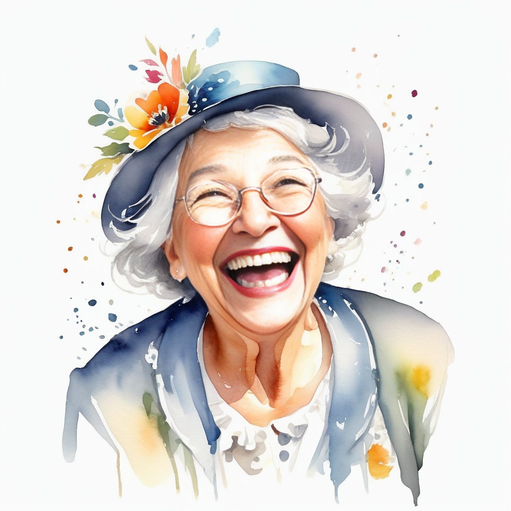 Whimsical Old Lady Clipart | Joyful Old Age Woman | Grannies Clip Art ...
