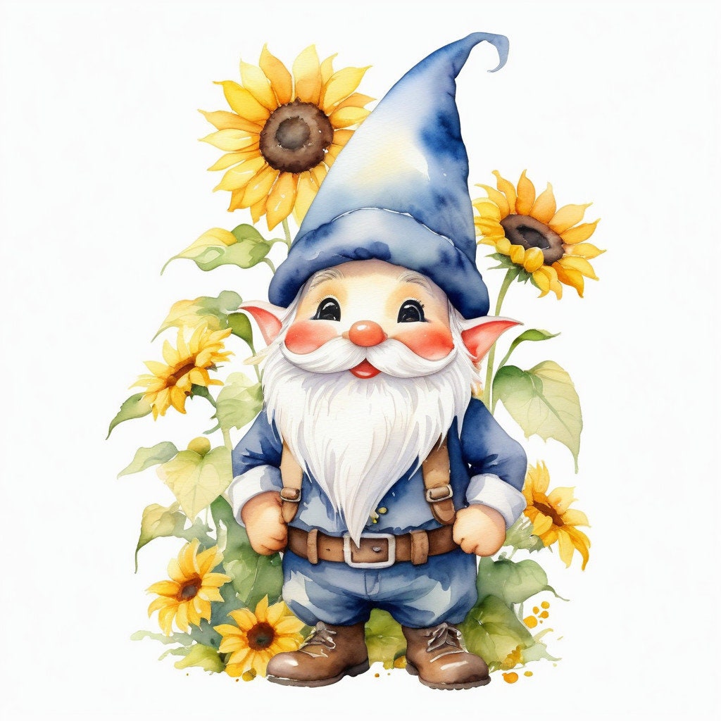 Sunflower Gnomes Clipart Gnome Sunflower Garden Clipart Gnomes ...