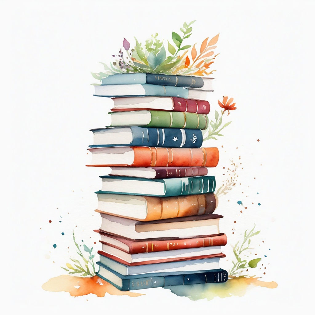 Stack of Books Clipart | School PNG | Reading Clipart | Commercial Use ...