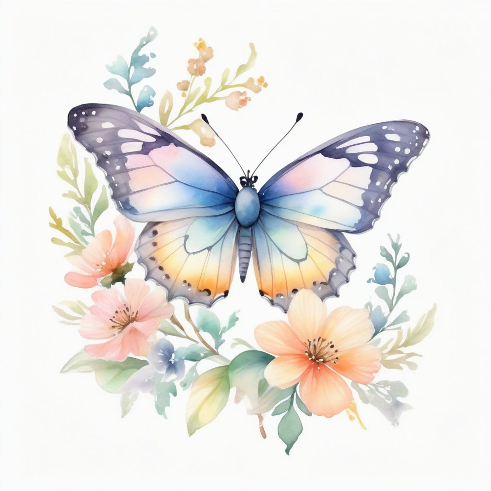 Pastel Butterfly Clipart | Spring Clipart | Transparent Images ...