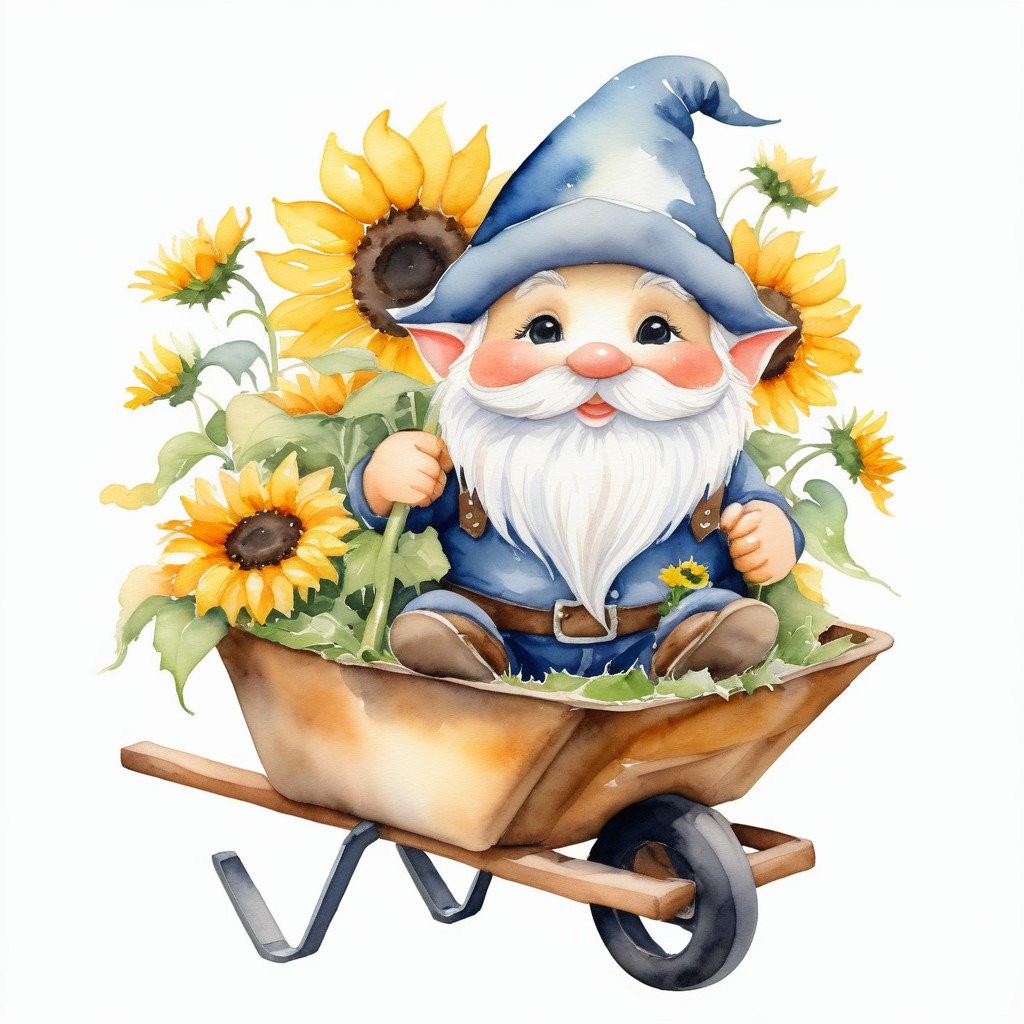 Sunflower Gnomes Clipart Gnome Sunflower Garden Clipart Gnomes ...