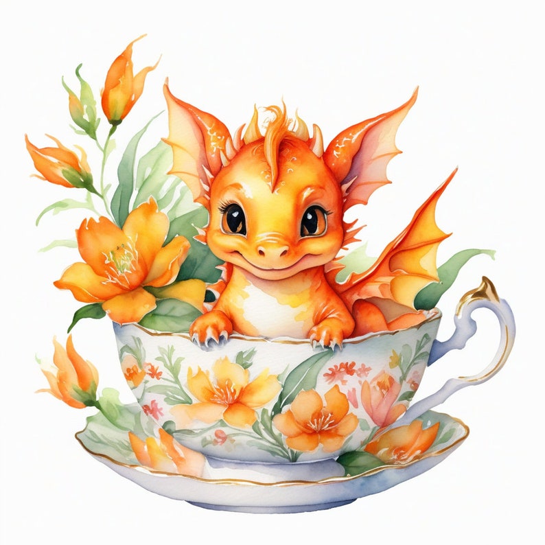 Teacup Dragon Collection | Clipart Dragon Clipart | Fantasy Dragon ...