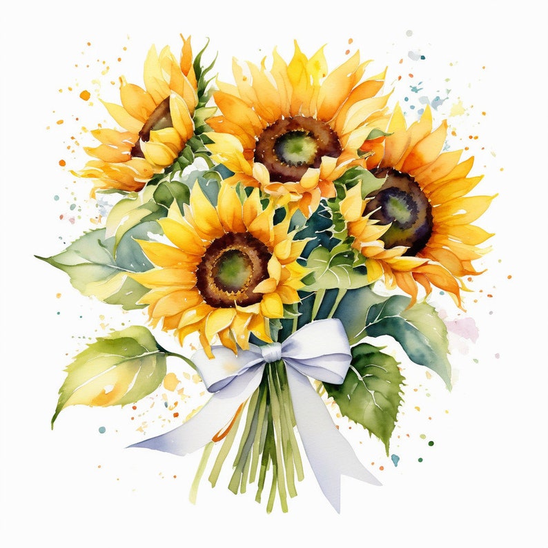 Sunflower Bouquet Clipart | Summer Flowers | Flower Clipart ...