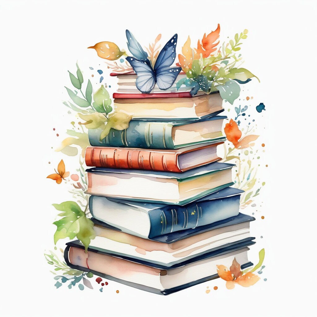 Stack of Books Clipart | School PNG | Reading Clipart | Commercial Use ...