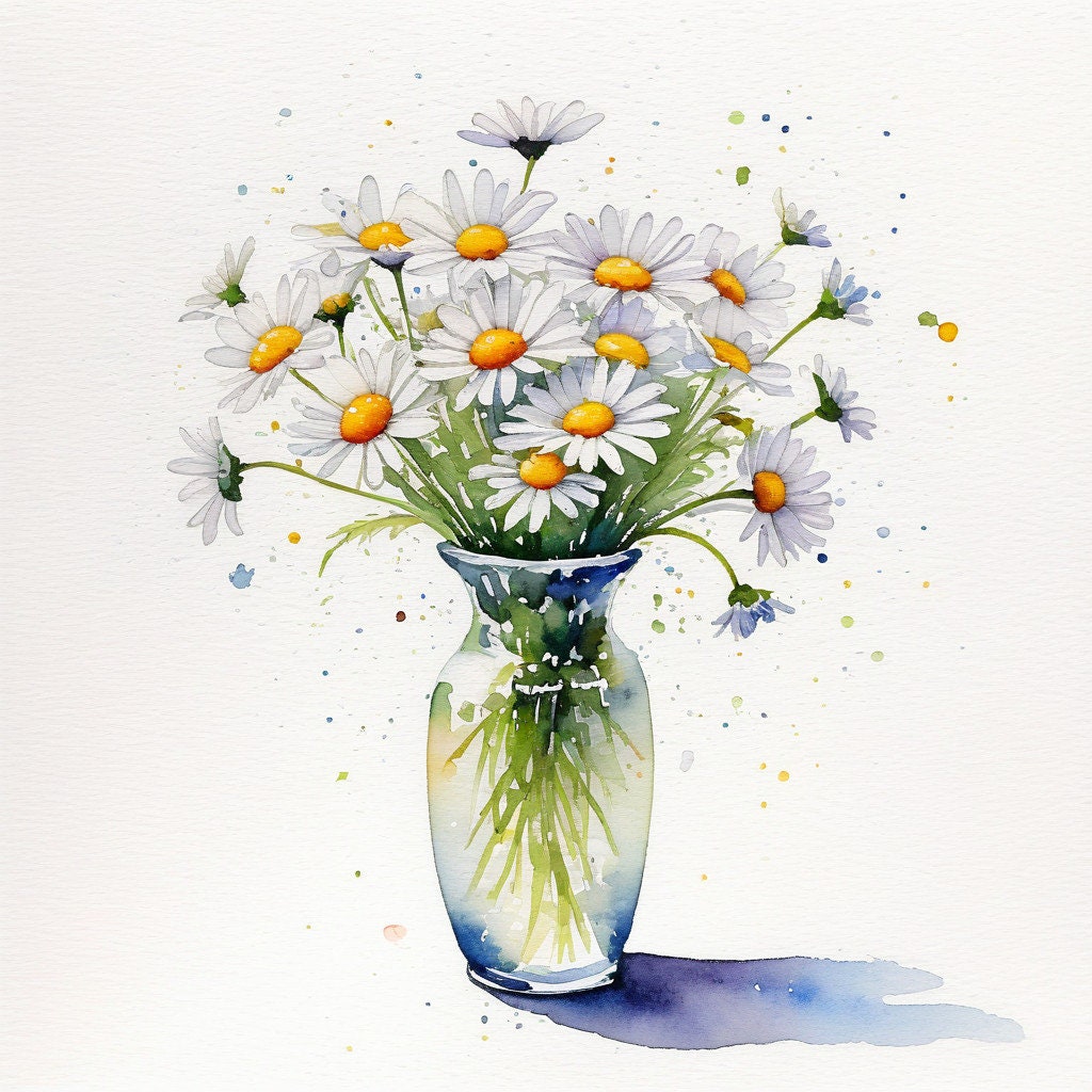 Watercolor Daisy Clipart | Daisy Flowers Clipart | Spring Clipart ...