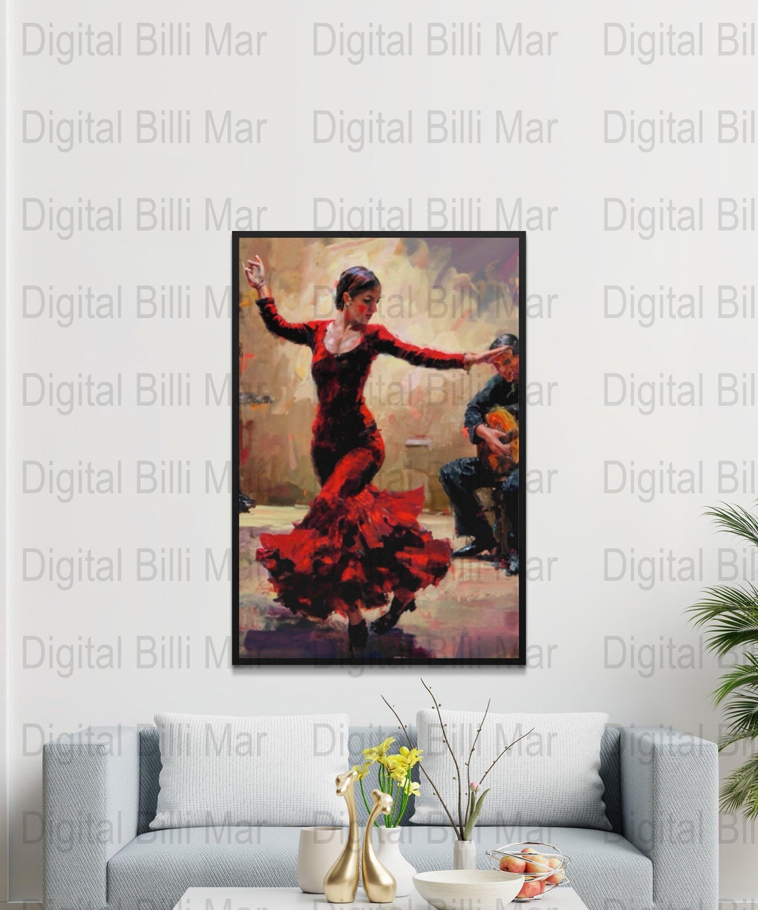 Spanish Flamenco Dancer Wall Art JPEG, Digital Download, Spanish ...
