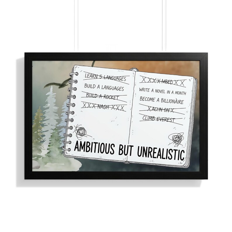 Ambitious Unrealistic Dreams Digital Download, Wall Art, JPEG, Bucket ...
