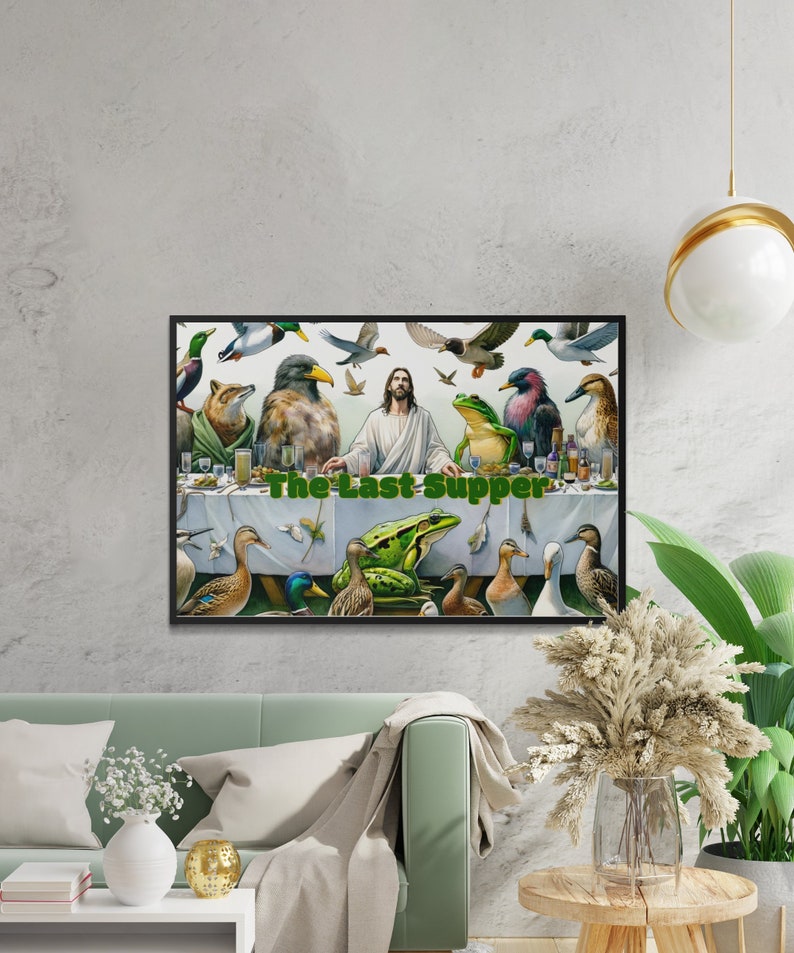Digital Easter Artwork, the Last Supper With Animals, Unique Wall Decor ...