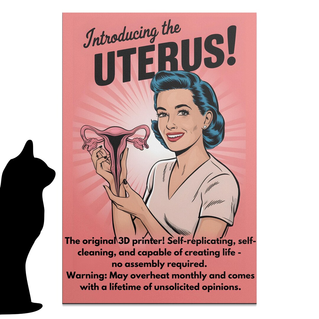 Introducing the Uterus Poster, Funny Feminist Art, Digital Wall Art ...
