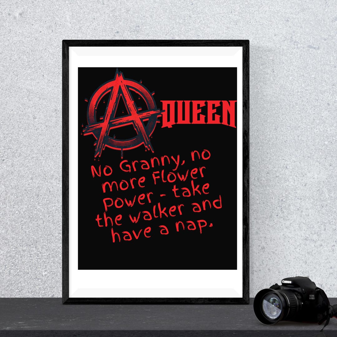 Anarchist Granny Digital Wall Art Print, Sarcasm, Anarchy Poster ...