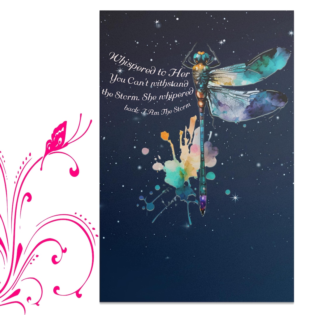 Dragonfly Poem Digital Art, Watercolor Dragonfly Print, I Am the Storm ...
