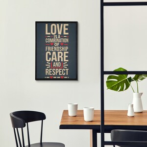 Inspirational Love Quote Wall Art Digital Print, Friendship Care ...
