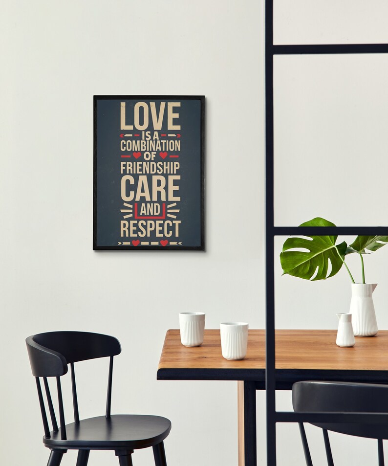 Inspirational Love Quote Wall Art Digital Print, Friendship Care ...