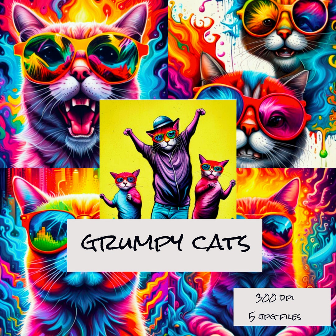 Grumpy Cats, Dancing Punk Cats, DIGITAL DOWNLOAD, Kitten and Music, Pop ...