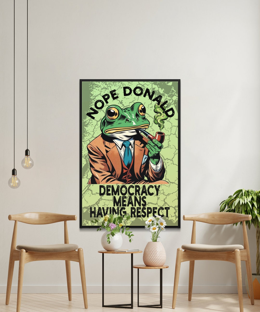 Philosophical Frog Digital Art Print, Democracy Means Having Respect ...