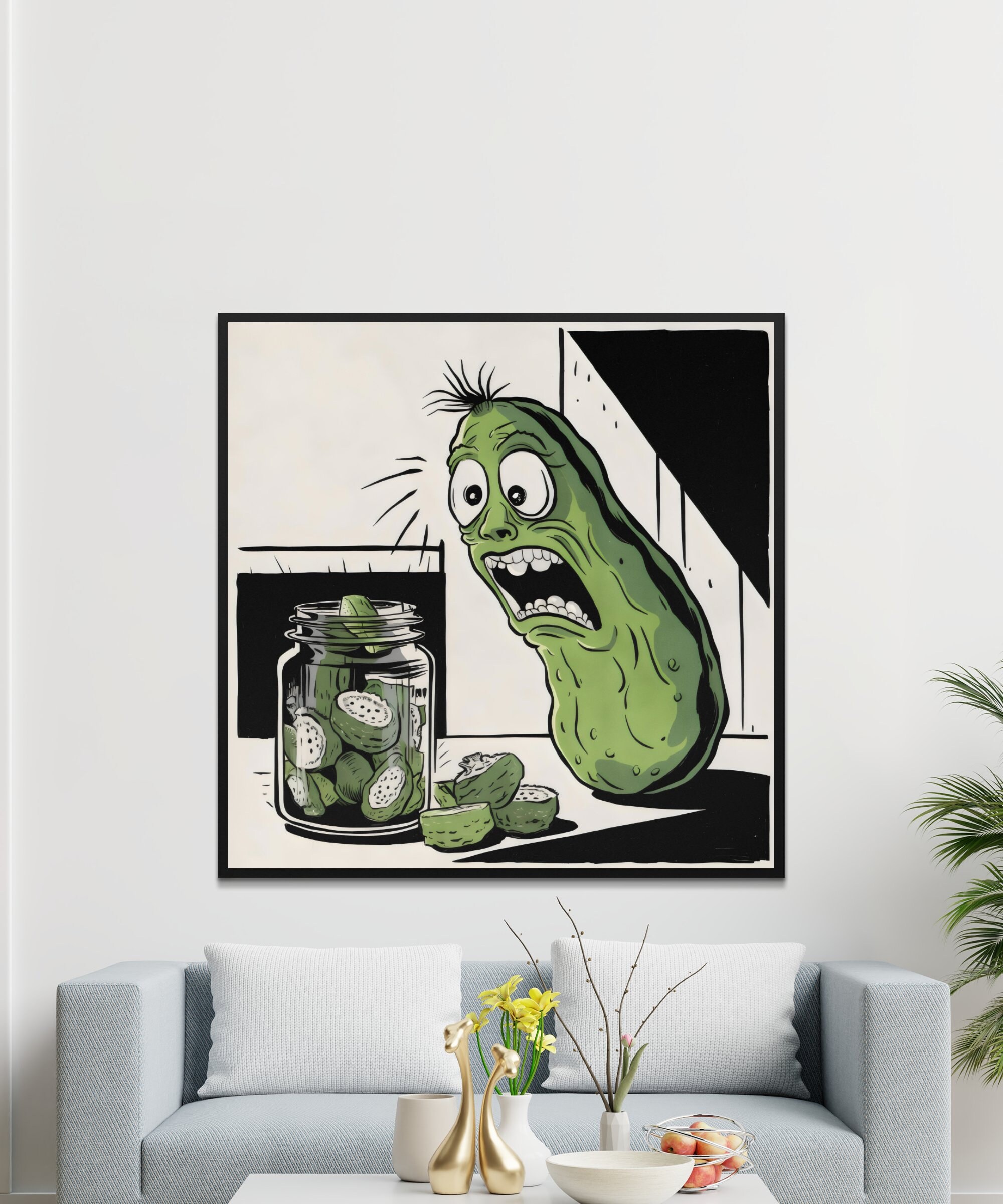 Pickle Nightmare Digital Wall Art JPEG, Pickle Cartoon Illustration ...
