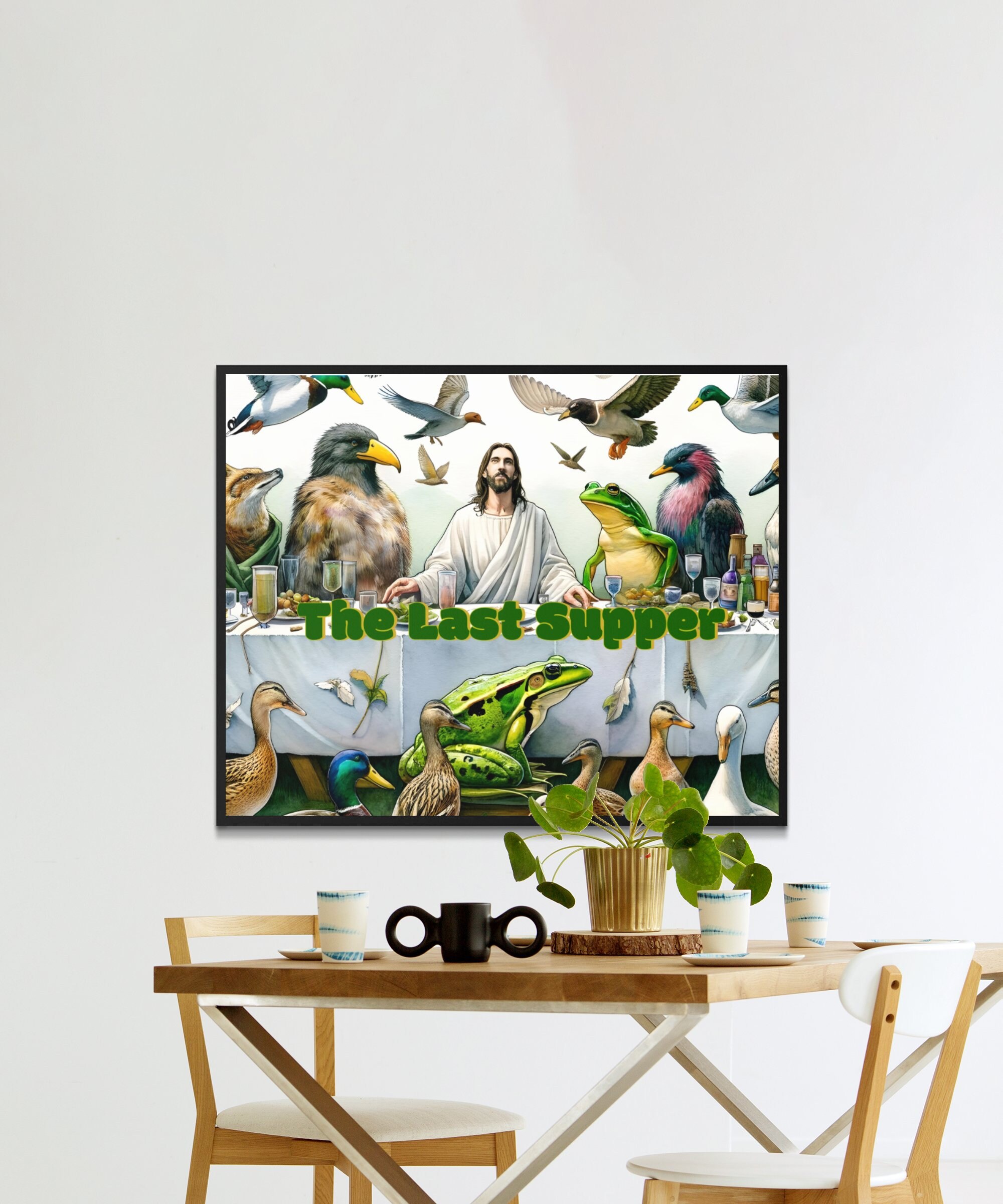 Digital Easter Artwork, the Last Supper With Animals, Unique Wall Decor ...