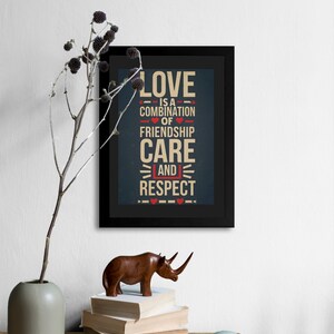 Inspirational Love Quote Wall Art Digital Print, Friendship Care ...