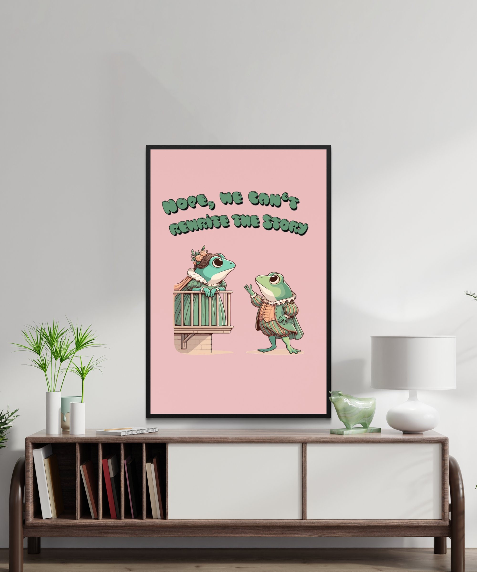 Romeo and Juliet Frogs Art Print, Shakespearean Theater Illustration ...
