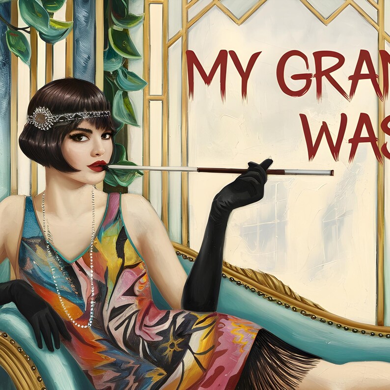 Vintage Art Deco Flapper Girl Digital Print, Retro 1920s Glamor JPEG ...