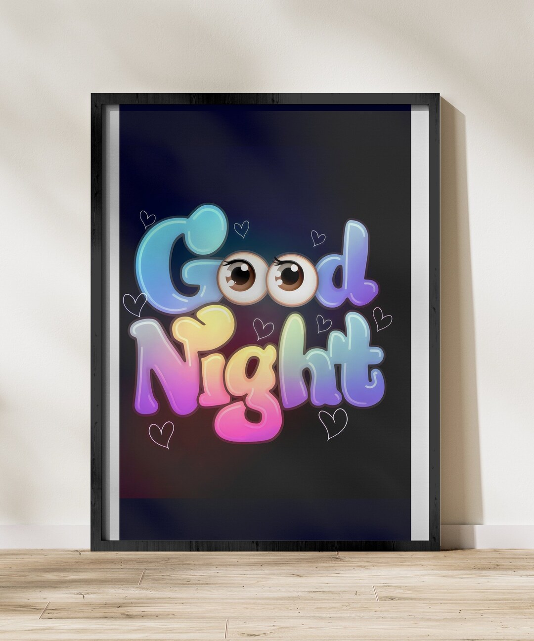 Good Night Digital Print, Cute Wall Art, Kids Room Decor, Colorful ...