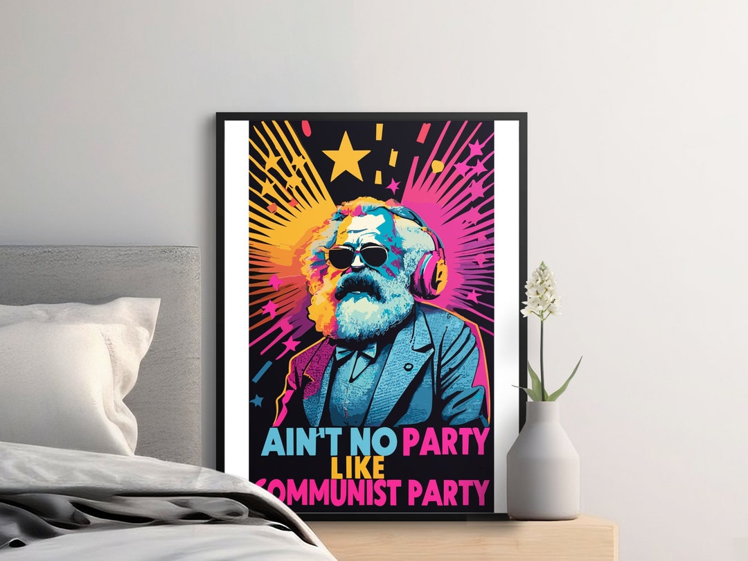 Karl Marx as DJ Poster, Eclectic Colors Design, Man of History, Best DJ ...