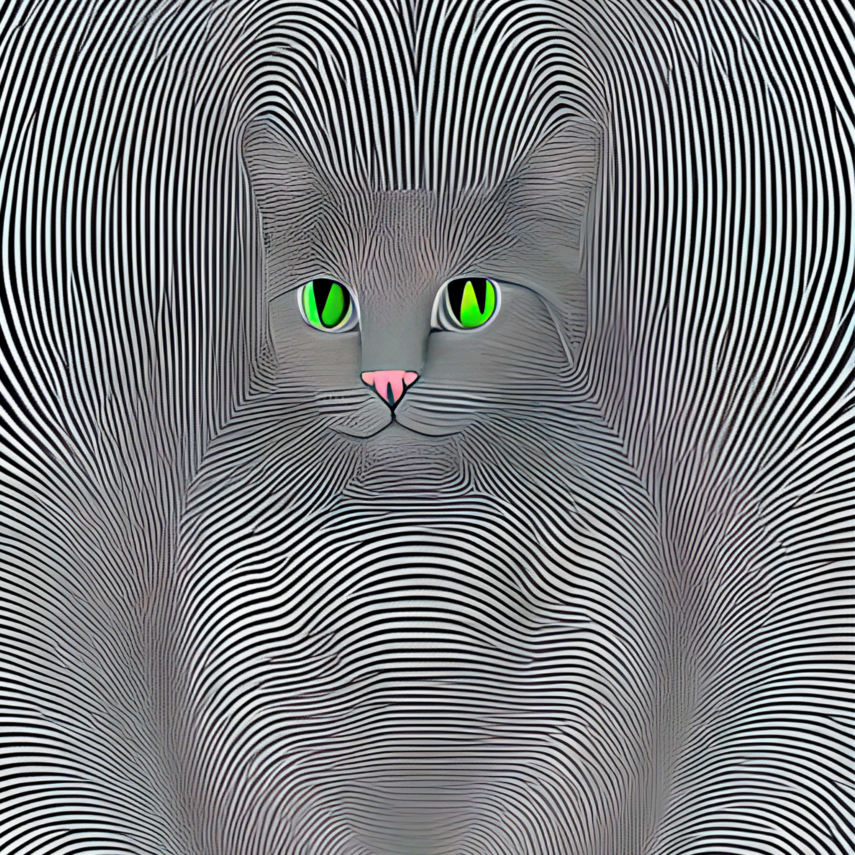 Cat Optical Illusion, Cat Print, DIGITAL DOWNLOAD, Style Victor ...