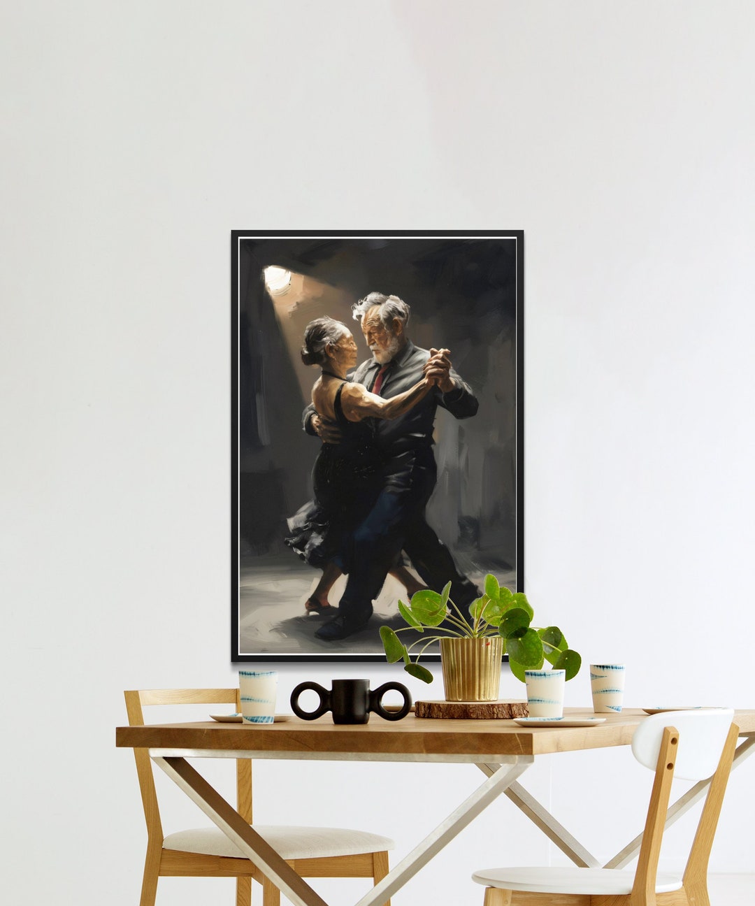Romantic Tango Dance Digital Print, Elderly Couple Dancing Wall Art ...