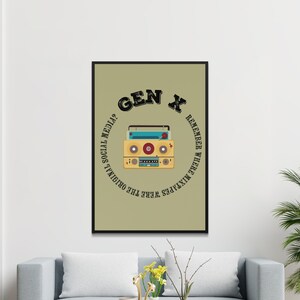 Gen X Cassette Player, Retro Social Media Digital Print, Vintage Music ...