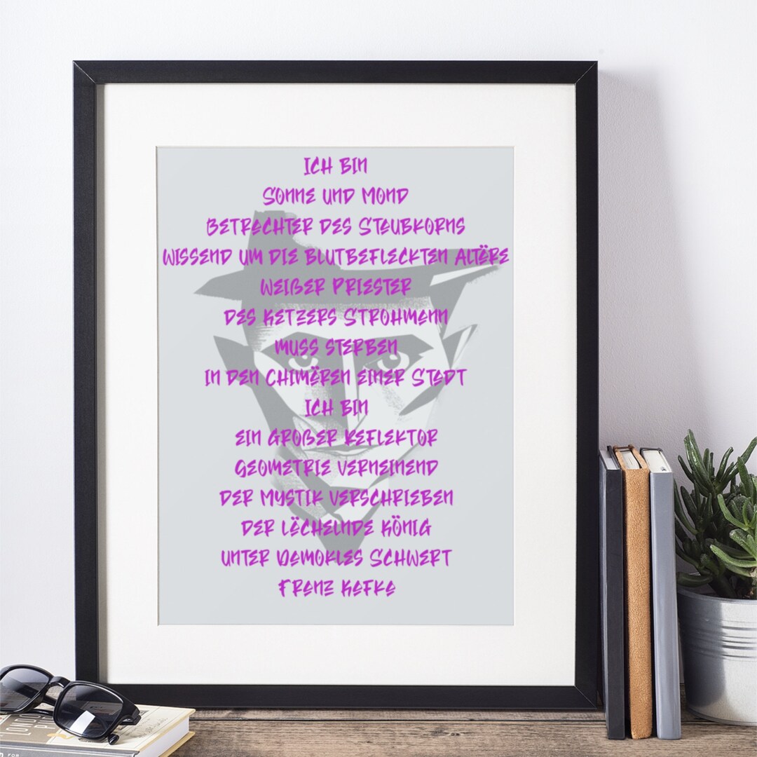 Kafka Poem, DIGITAL DOWNLOAD, Franz Kafka, Abstract Portrait, Poem ...