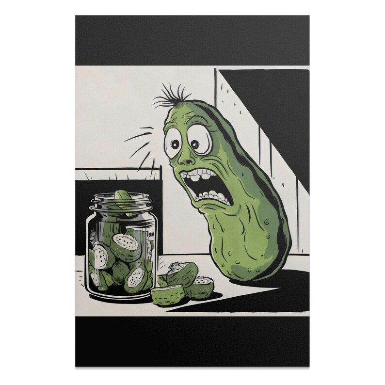Pickle Nightmare Digital Wall Art JPEG, Pickle Cartoon Illustration ...