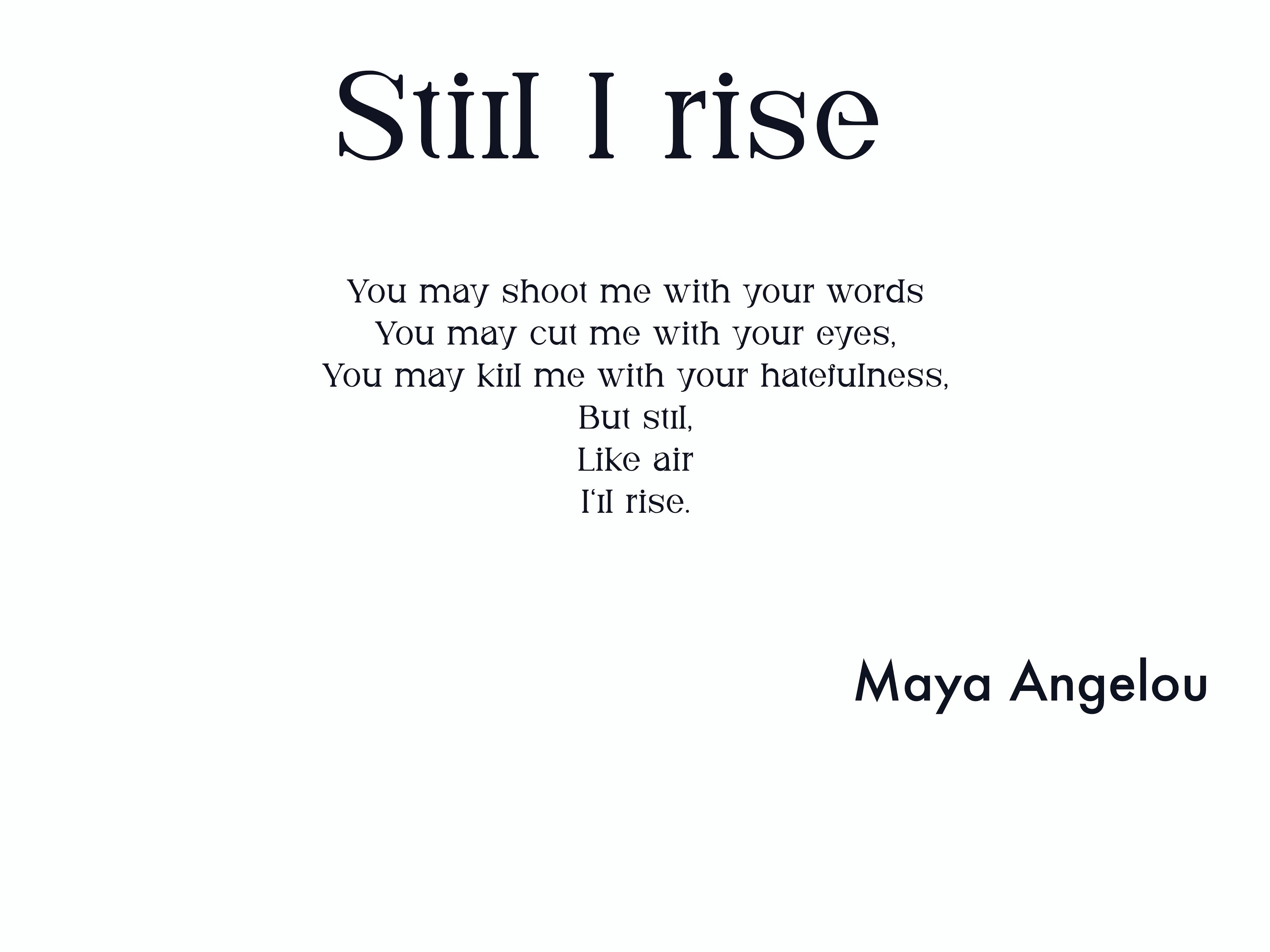 Poema de Maya Angelou "Aún me levanto", DESCARGA DIGITAL, arte ...