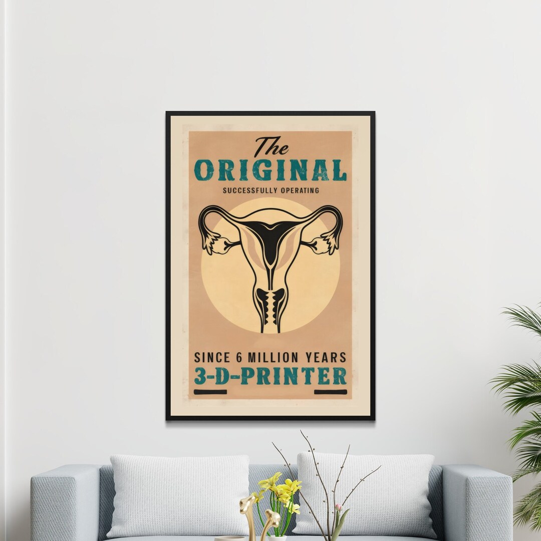 Vintage Uterus Anatomy Poster, Original Successfully Operating 3 D ...