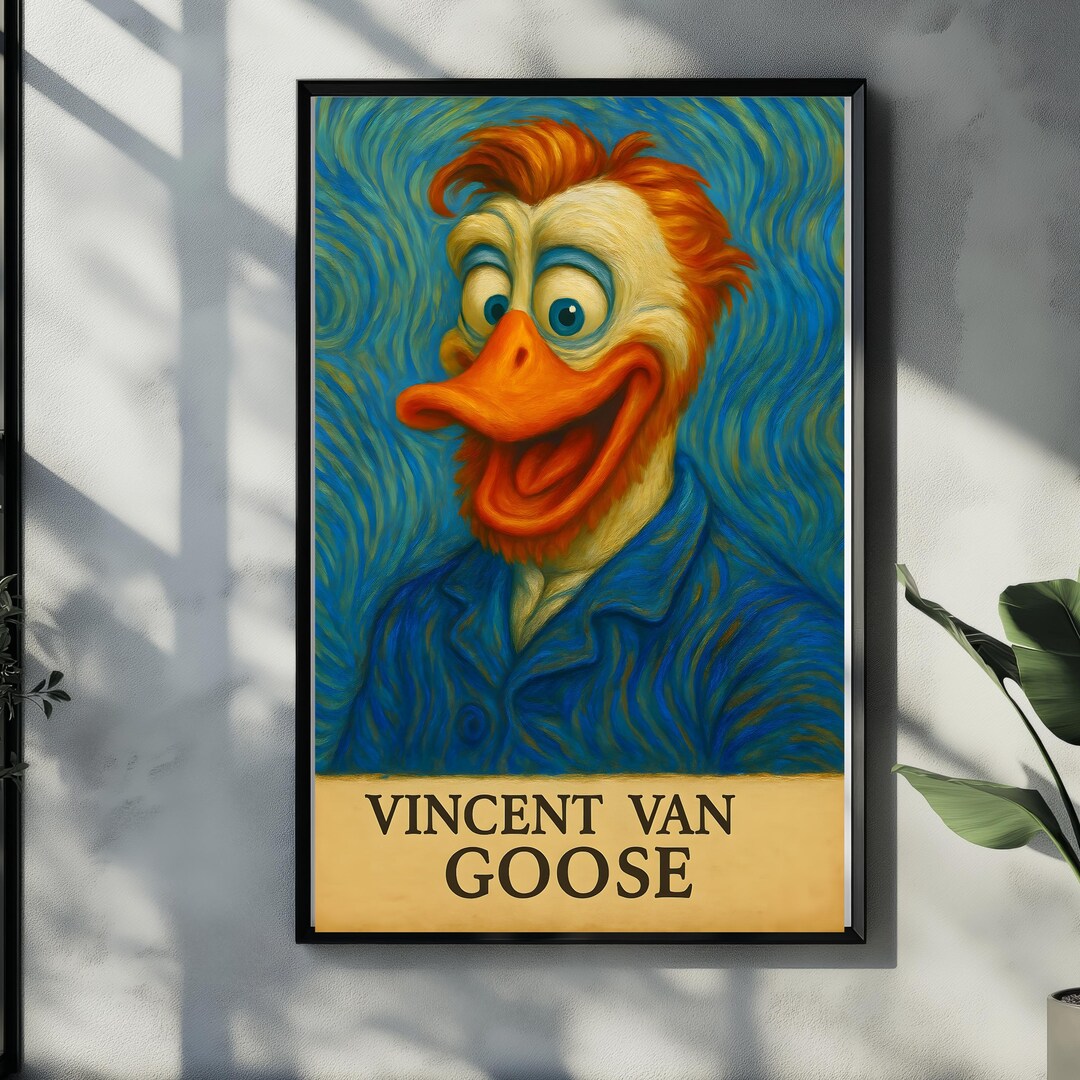Funny Van Gogh Duck Art, Vincent Van Goose Digital Download, Humorous ...