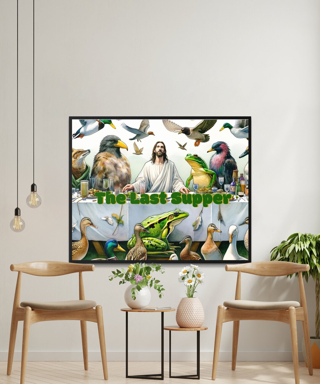 Digital Easter Artwork, the Last Supper With Animals, Unique Wall Decor ...