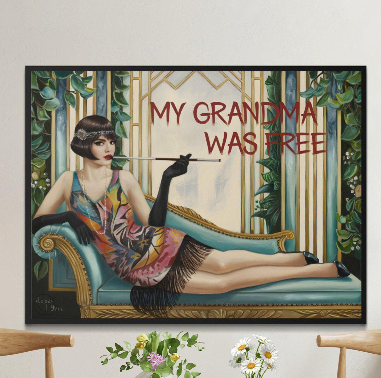 Vintage Art Deco Flapper Girl Digital Print, Retro 1920s Glamor JPEG ...