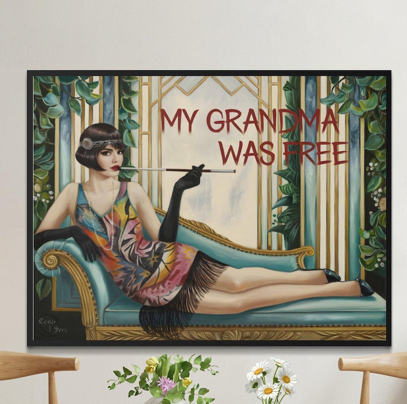 Vintage Art Deco Flapper Girl Digital Print, Retro 1920s Glamor JPEG ...