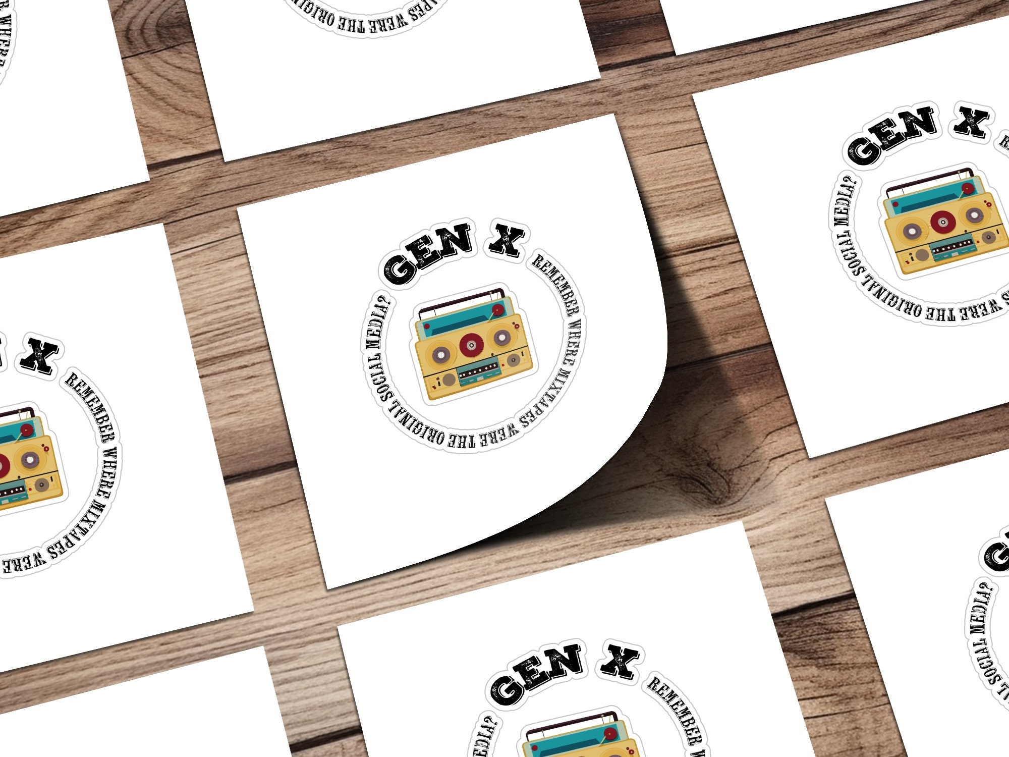 Gen X Cassette Player, Retro Social Media Digital Print, Vintage Music ...