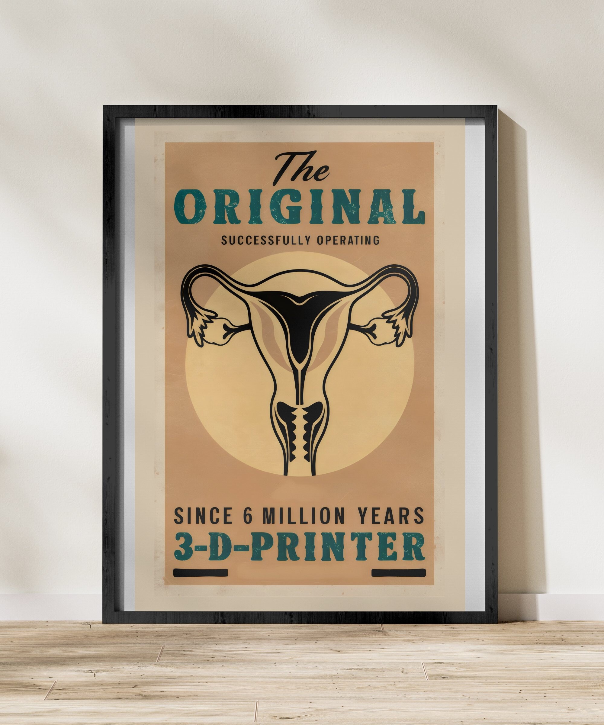 Vintage Uterus Anatomy Poster, Original Successfully Operating 3 D ...