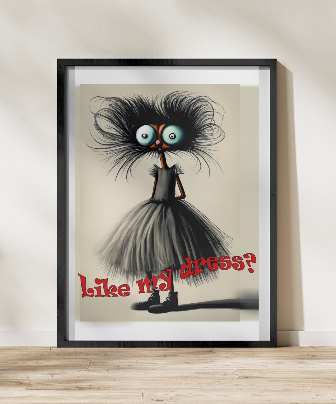 Quirky Cartoon Character Digital Art Printable, Whimsical Wall Decor ...