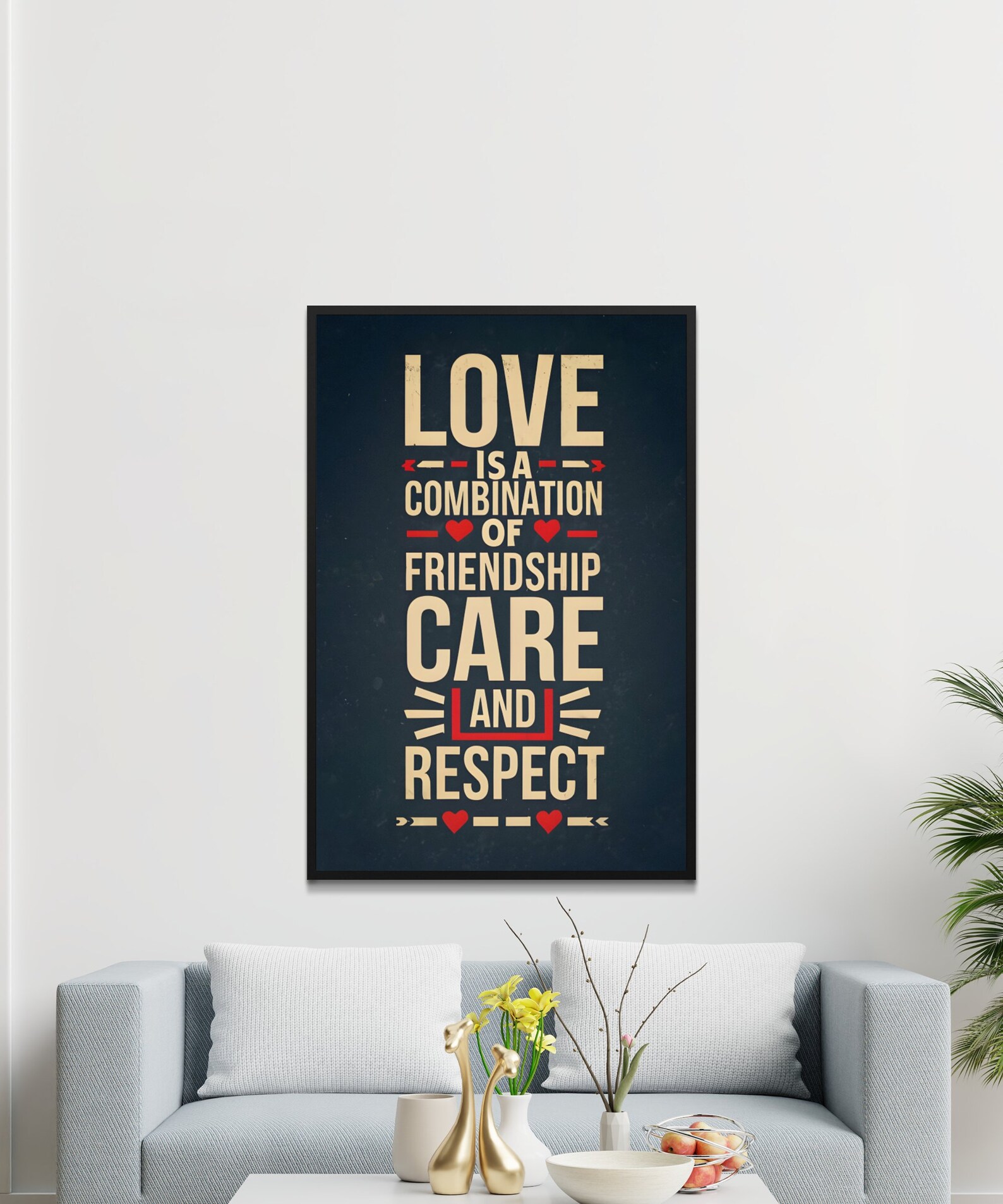 Inspirational Love Quote Wall Art Digital Print, Friendship Care ...
