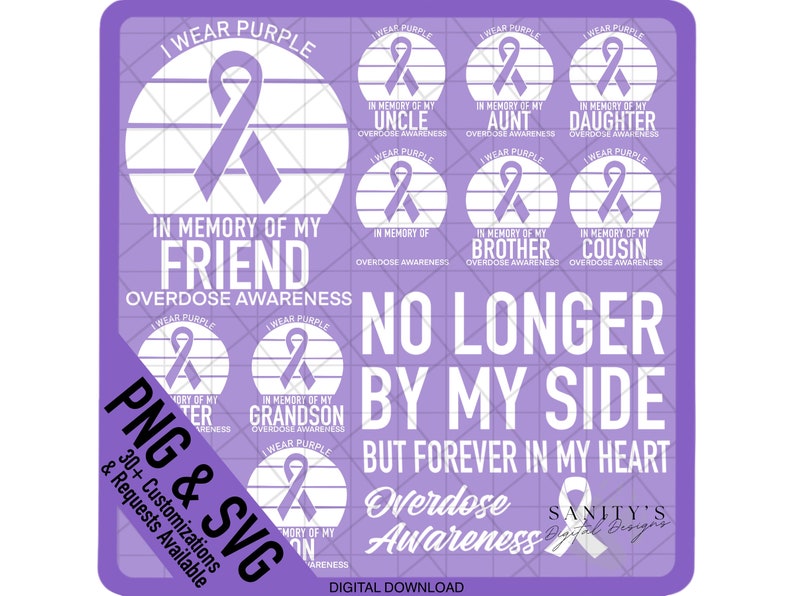 Overdose Awareness Png, Svg, OD, Custom Requests Available, Purple ...
