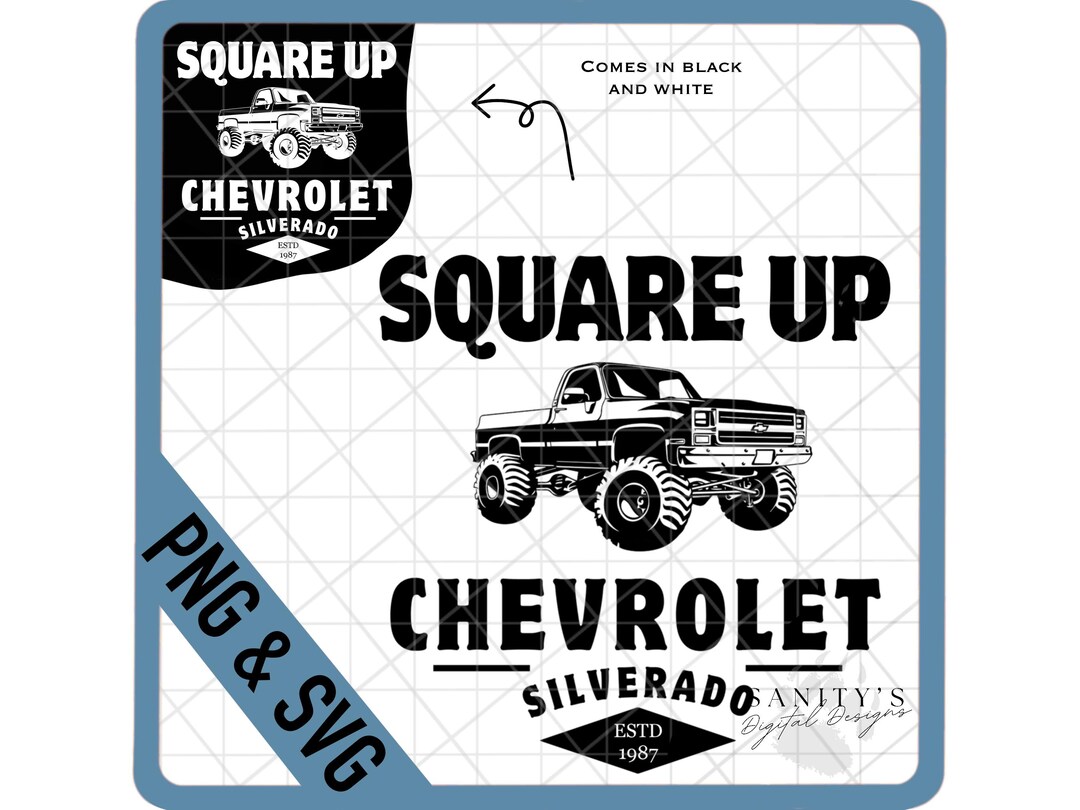 Square Up, Chevy, 1987, Silverado, Truck, Instant Download, SVG, PNG ...