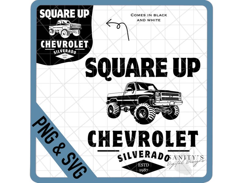 Square Up, Chevy, 1987, Silverado, Truck, Instant Download, SVG, PNG ...